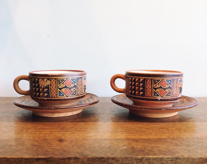 Vintage Cusco Peru Terra Cotta Ceramic Mugs - Etsy