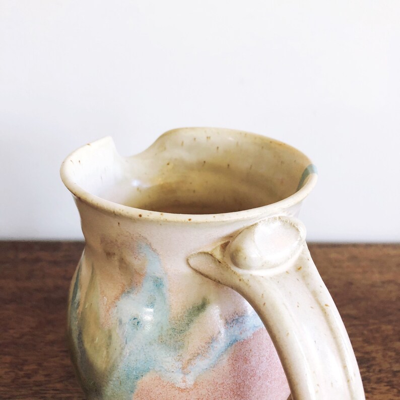 Drink & Barware Vintage Stoneware Pottery Handmade Pink Pitcher ...