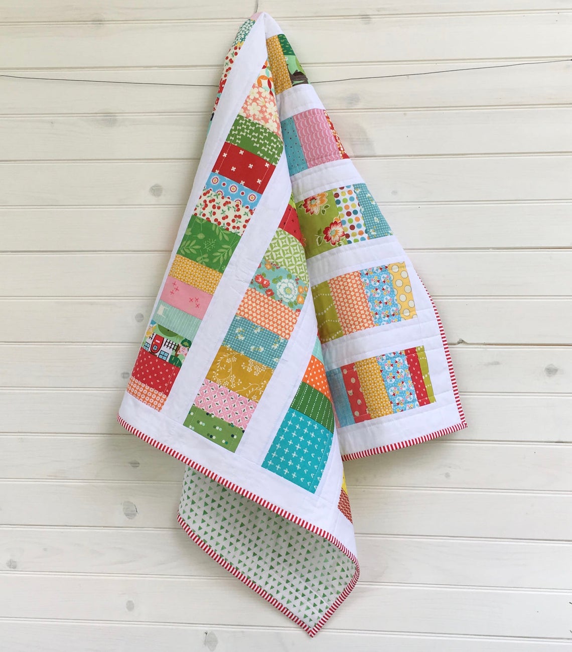 Striped Baby Quilt / Handmade Quilt/patchwork Baby Quilt/baby Blanket ...