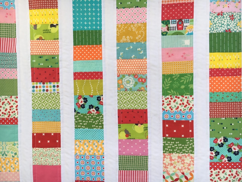 Striped Baby Quilt / Handmade Quilt/patchwork Baby Quilt/baby Blanket ...
