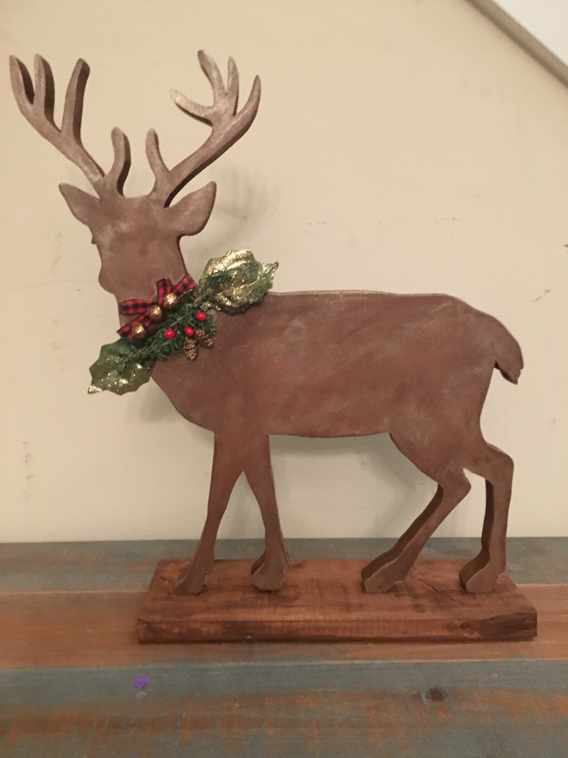 Rustic Wooden Reindeer wooden Reindeer Standing Up Wooden - Etsy