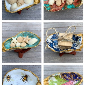 Decoupaged Oyster Soap Dishes, Handmade Seashell Soaps, Coastal Decor ...