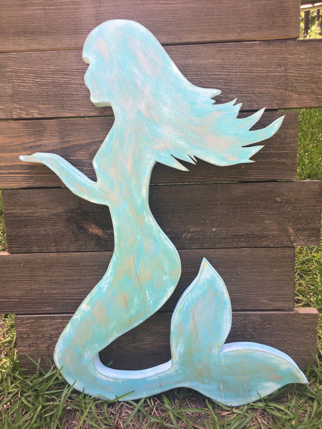 Mermaid Wall Hanger mermaid Door Hanger, Wooden Mermaid, Mermaid Home ...