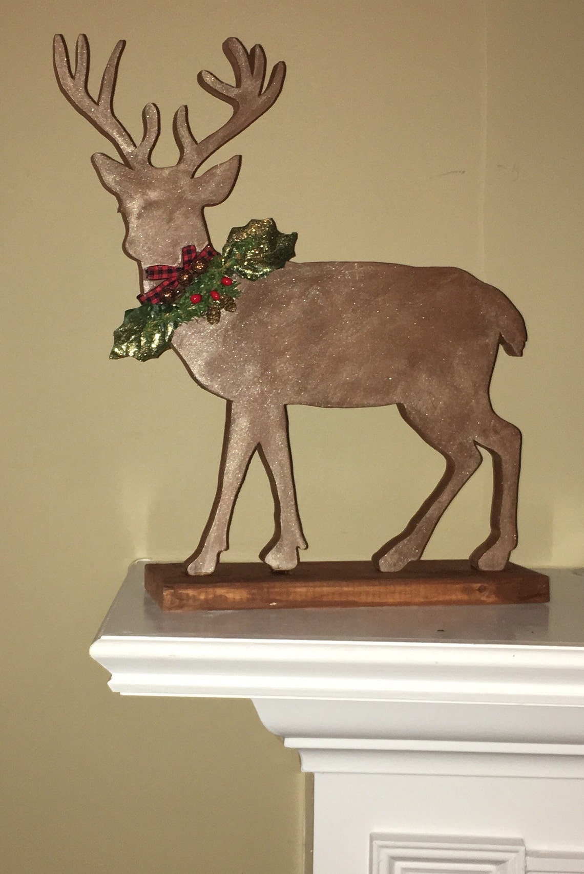 Rustic Wooden Reindeer wooden Reindeer Standing Up Wooden - Etsy