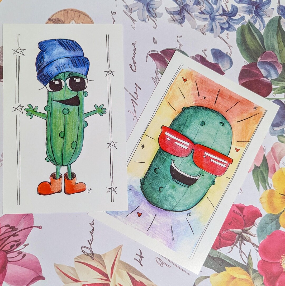Mini Postcard USPS Size Pickles Fun Penpal and Postcrossing Original ...