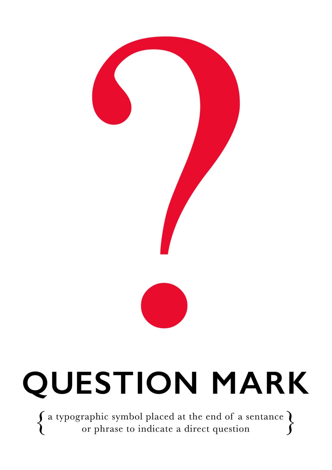 QUESTION MARK poster print custom colours designer | Etsy