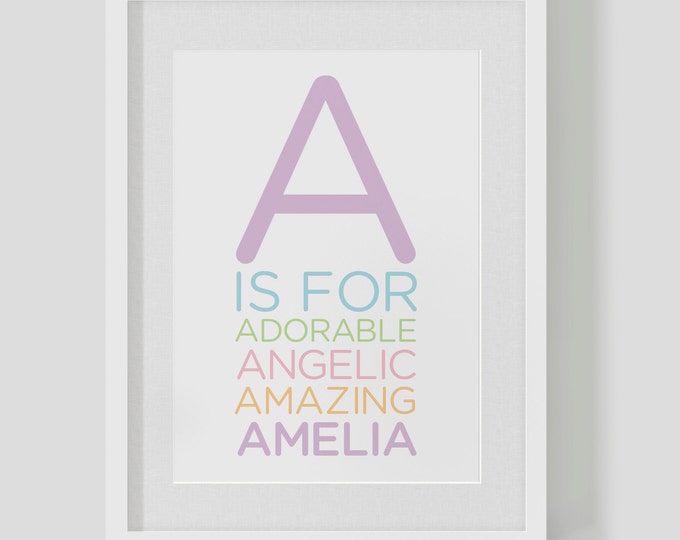 Personalised Baby Name Monogram Poster Print — Nursery Art — 'is For ...