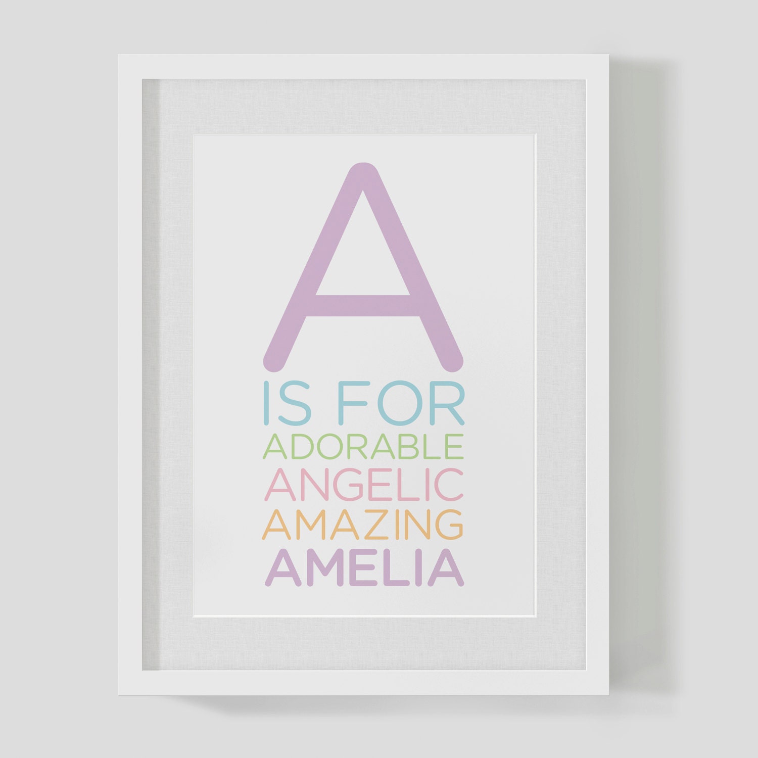 Personalised Baby Name Monogram Poster Print Nursery Art - Etsy