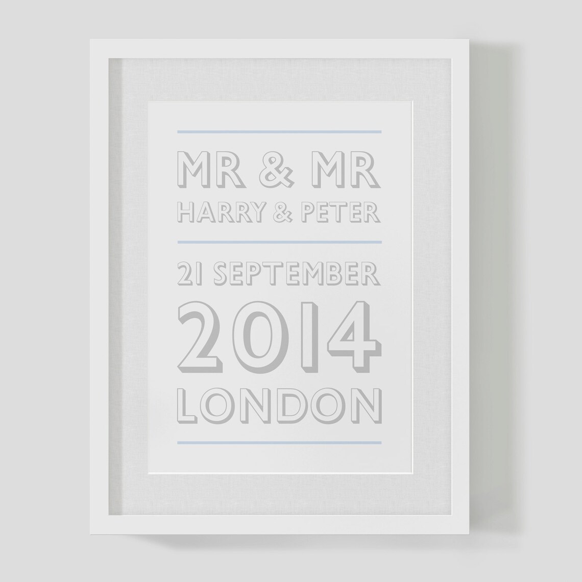 Personalised Mr & Mr Gay Wedding Poster / Print Civil - Etsy