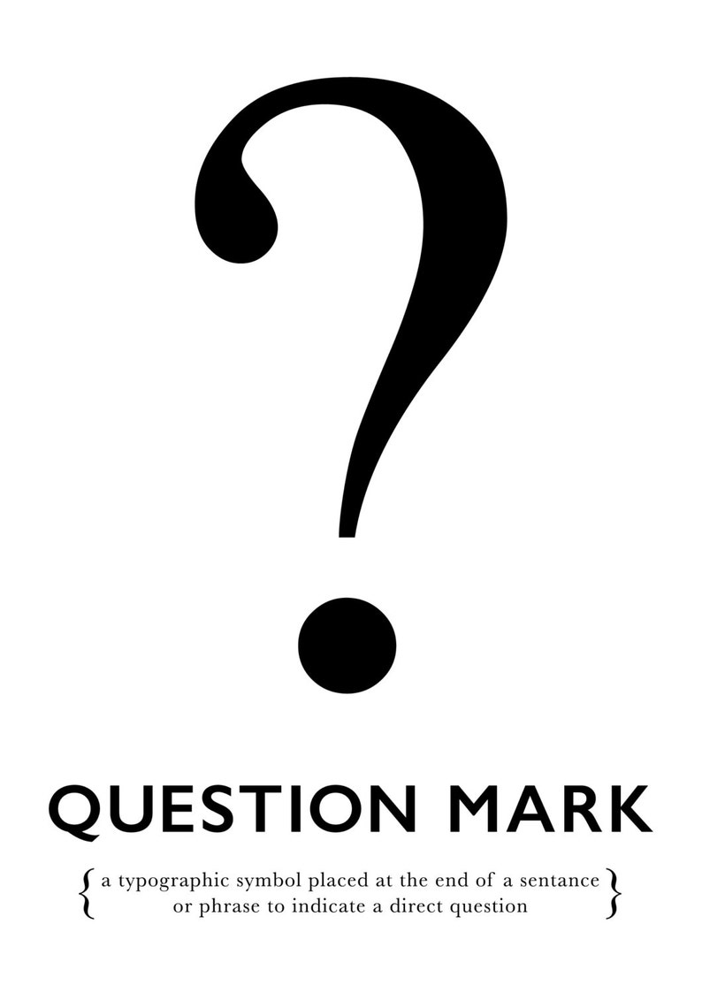 QUESTION MARK Poster Print Custom Colours Designer - Etsy