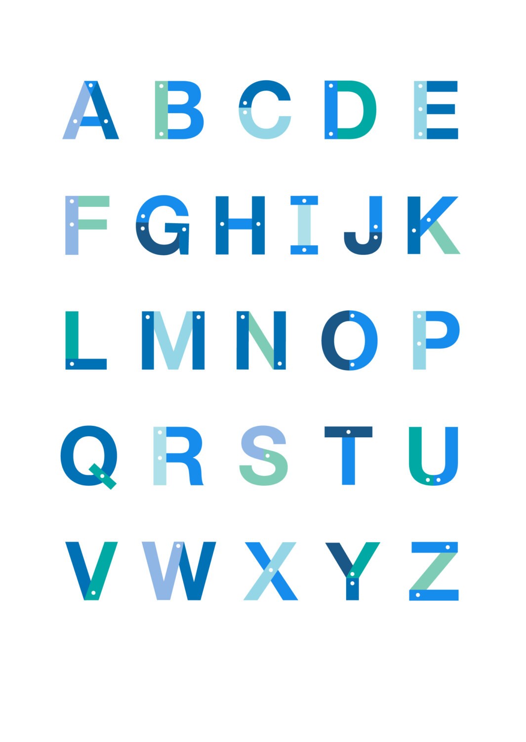 Custom Building Block Alphabet Print / Poster for Children and - Etsy UK