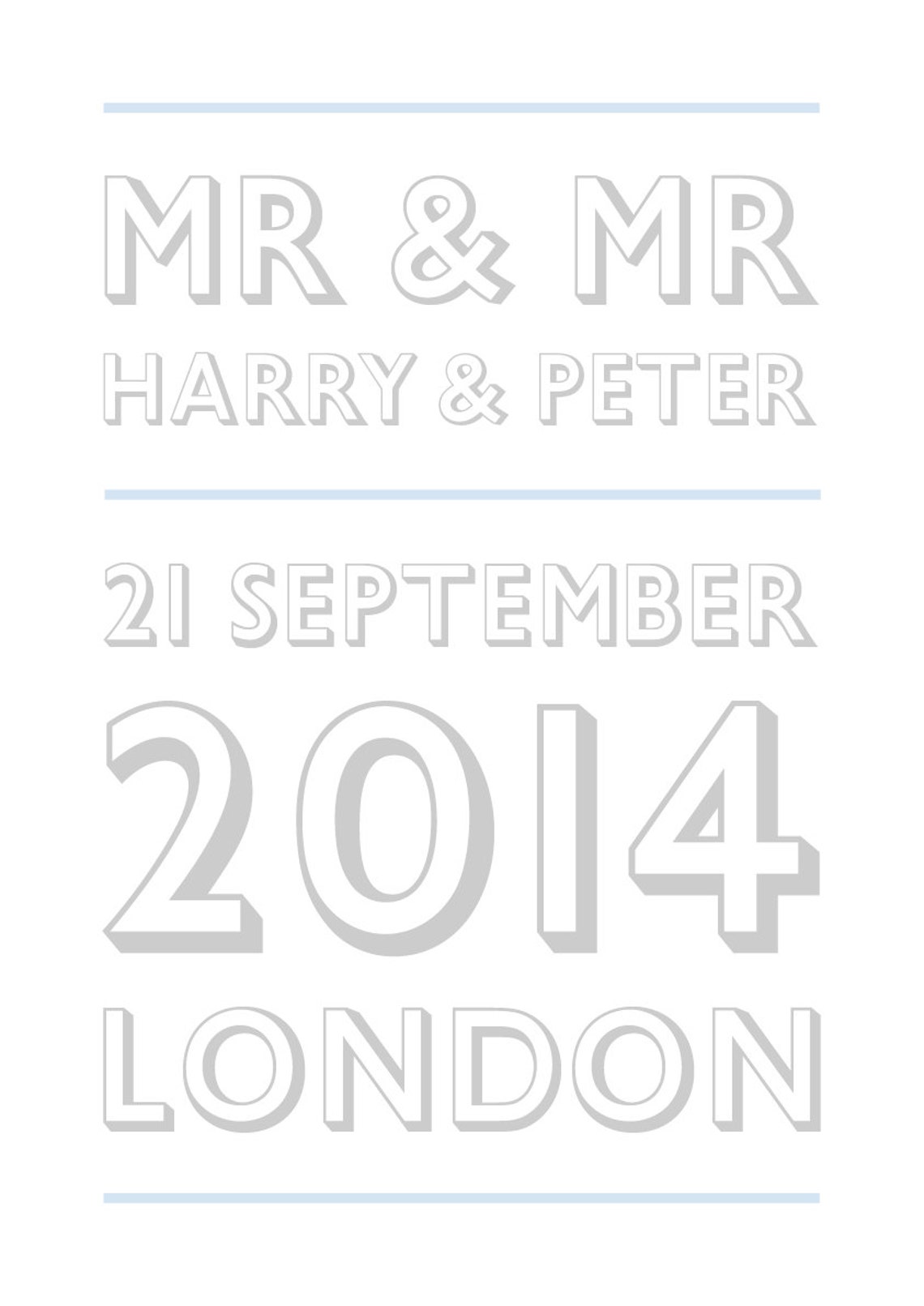 Personalised Mr & Mr Gay Wedding Poster / Print Civil - Etsy