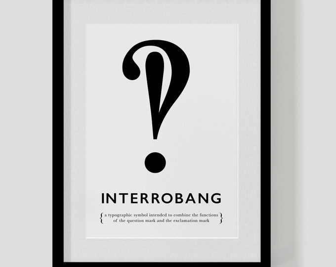 INTERROBANG Poster Print – ?! – Custom Colours – Designer Poster ...