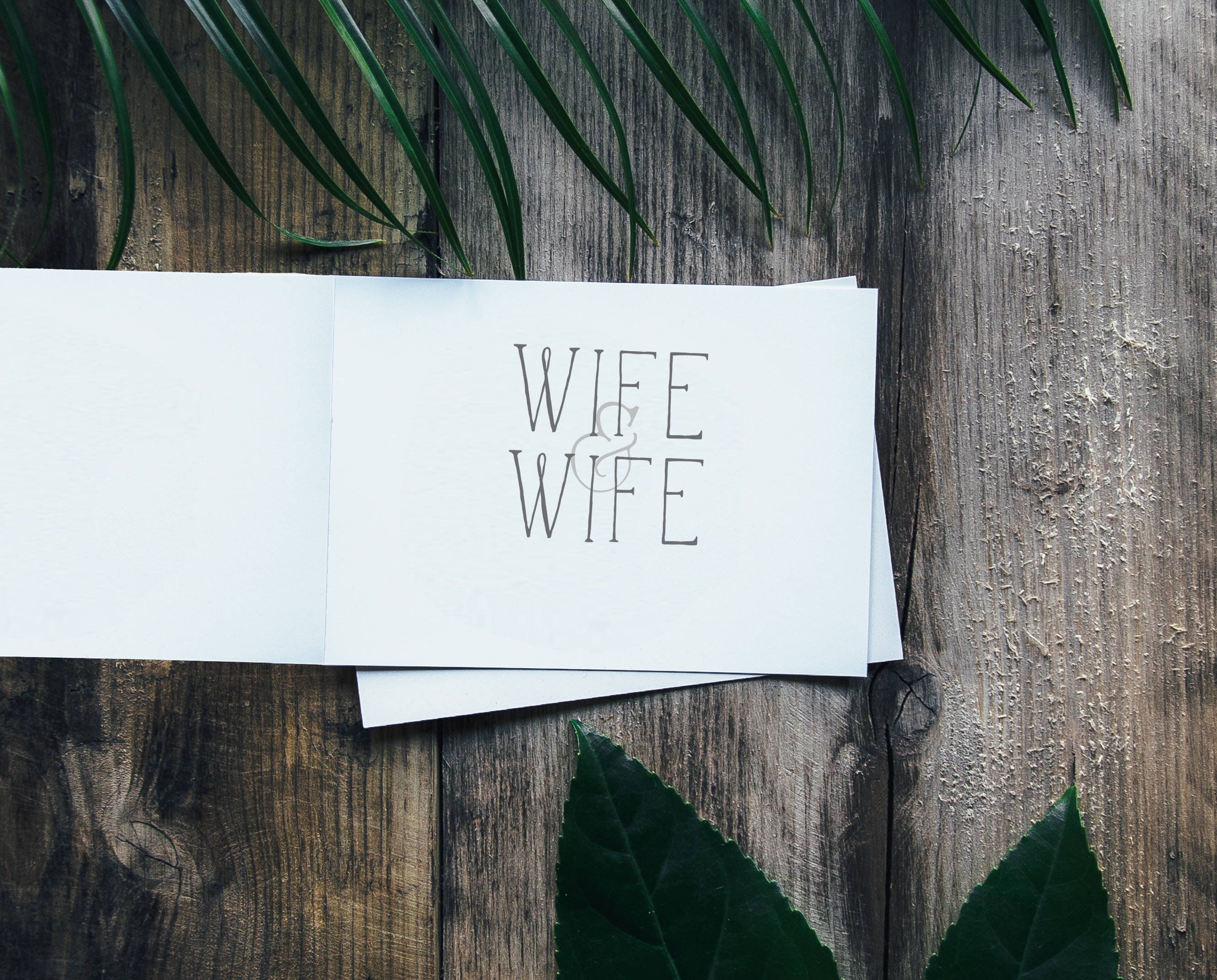 Wife & Wife Wedding Card: Hand Lettered Calligraphy - Etsy