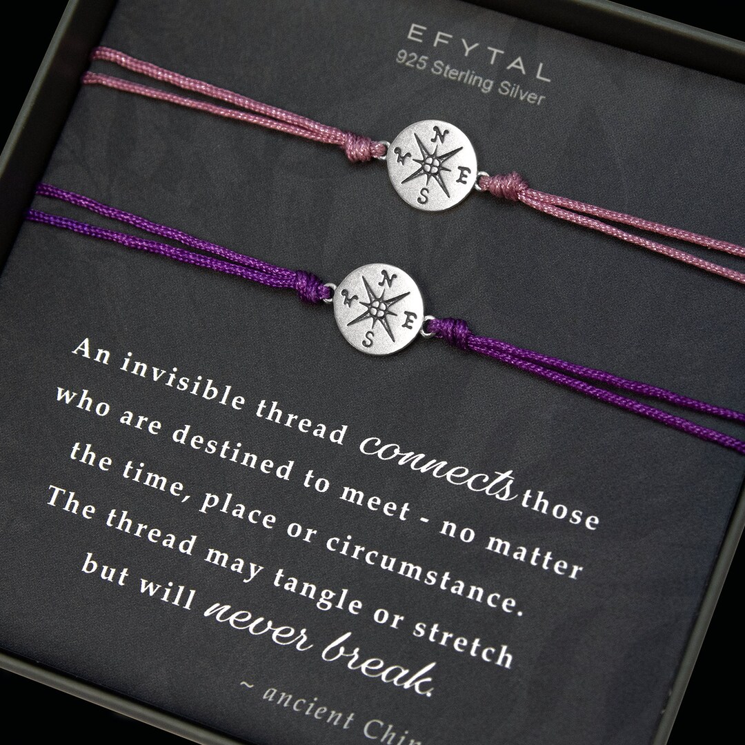 Matching Bracelets for Best Friends, EFYTAL Compass Cord Friendship ...