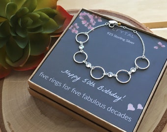 50th Birthday Bracelet for Women - Etsy