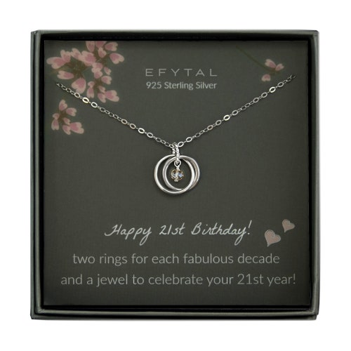 Special 21st Birthday Necklace Featuring 21 Sterling Silver - Etsy