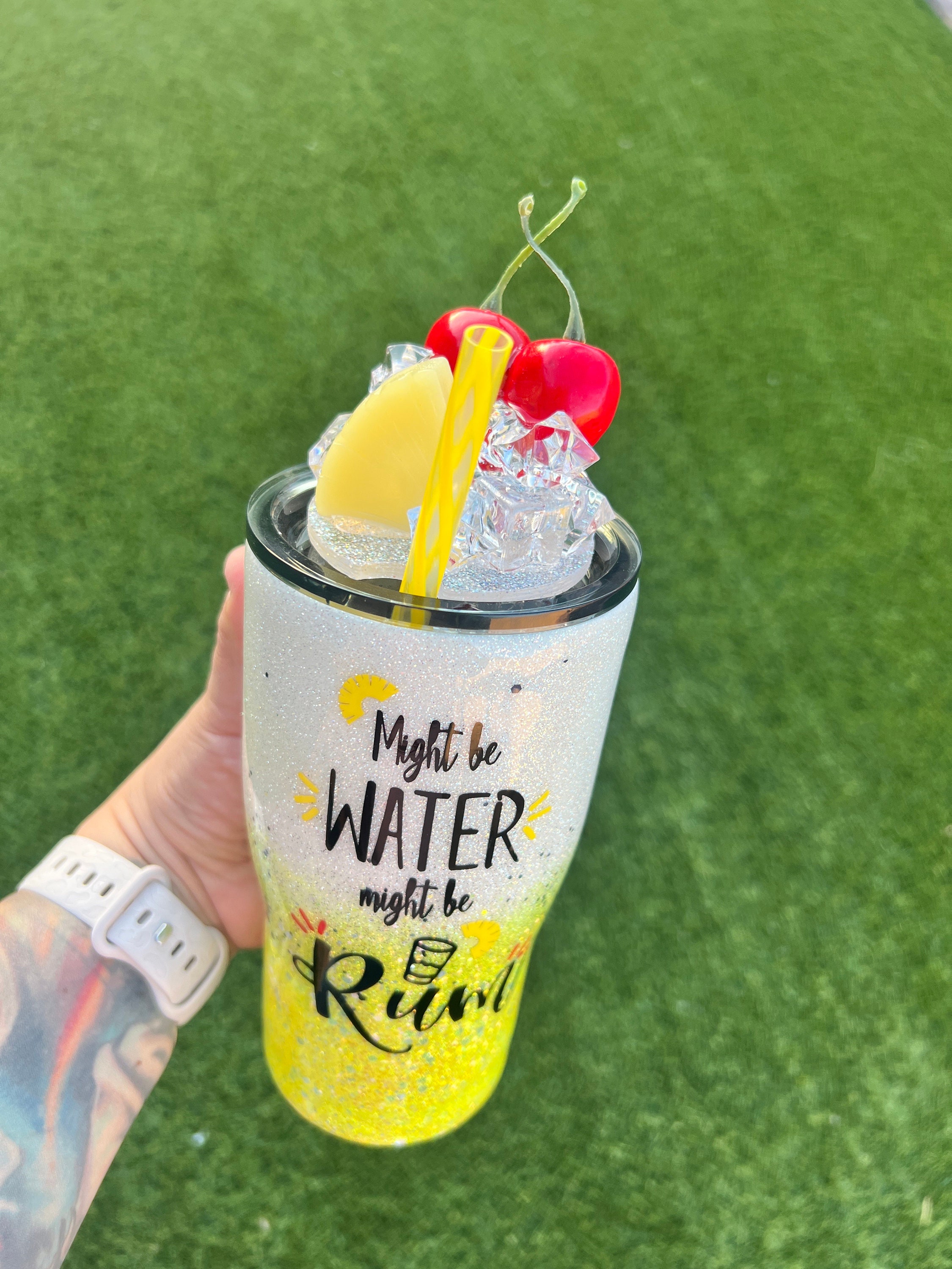 Might Be Water Might Be Rum Tumbler, Rum Tumbler, Fruit Topper Tumbler ...