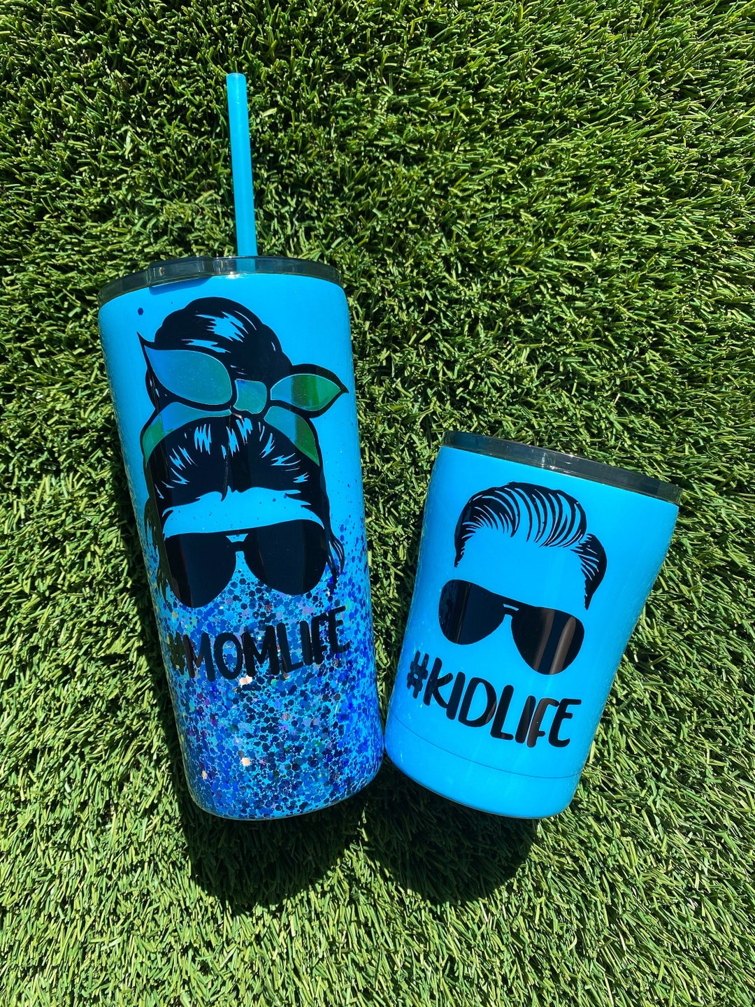 Mom And Son Tumbler Set Mom And Me Tumbler Glitter Tumblers Mom