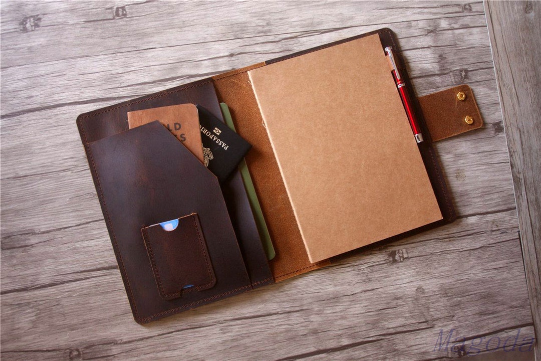 Personalized Leather Portfolio: Handmade Travel Organizer, Padfolio - Etsy