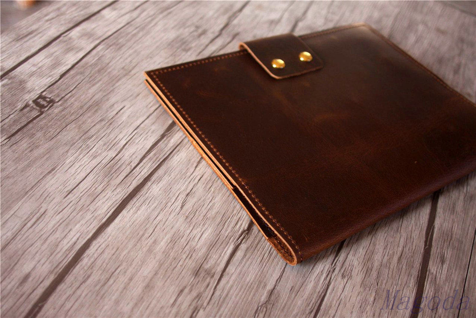 Brown Mens Leather Portfolio Folder Personalized A5 Planner | Etsy