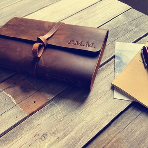 Leather Journal Personalized, Lined Paper Leather Bound Notebook ...