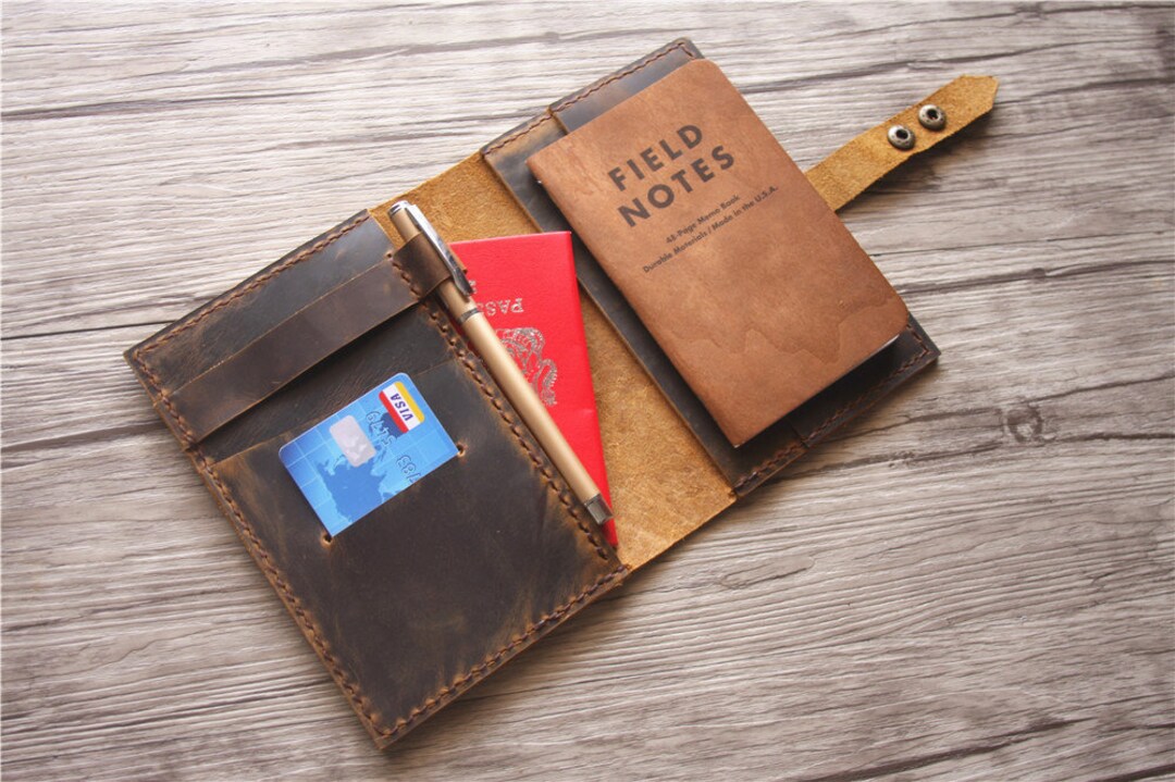 Handmade Distressed Leather A5 Notebook Cover: Travel Organizer - Etsy
