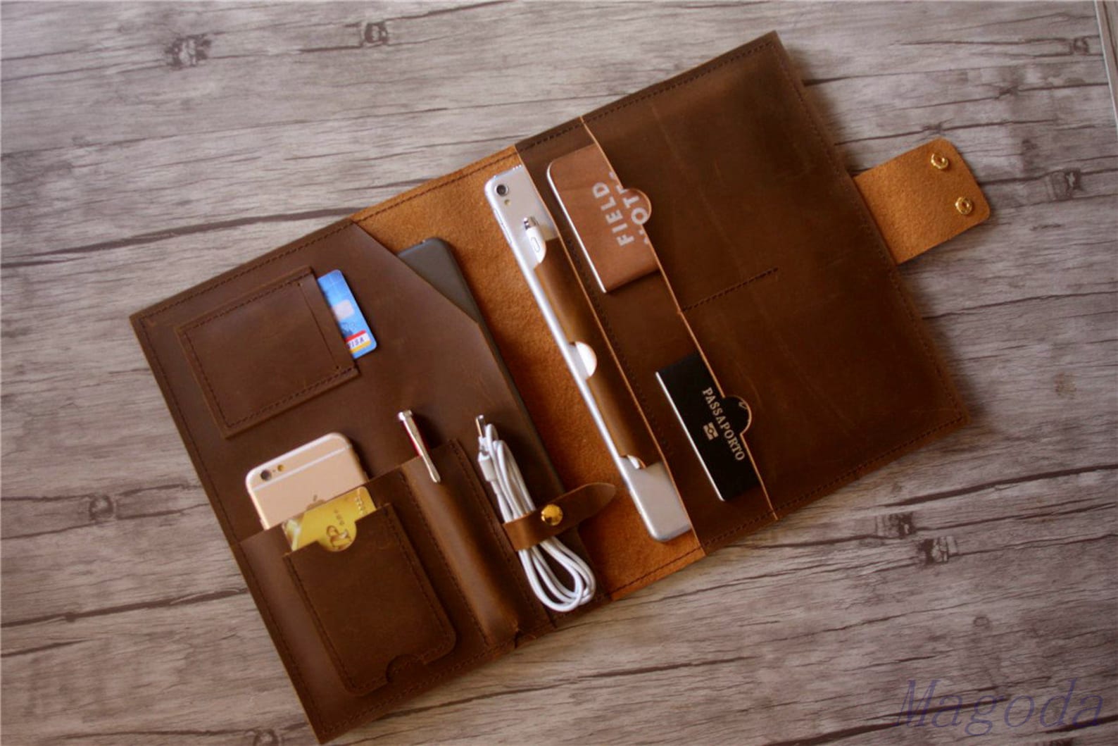 Leather Portfolio Document Holder Women Personalized Travel - Etsy