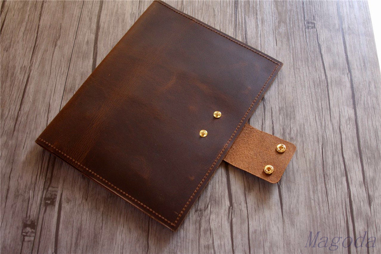 Brown Mens Leather Portfolio Folder Personalized A5 Planner | Etsy