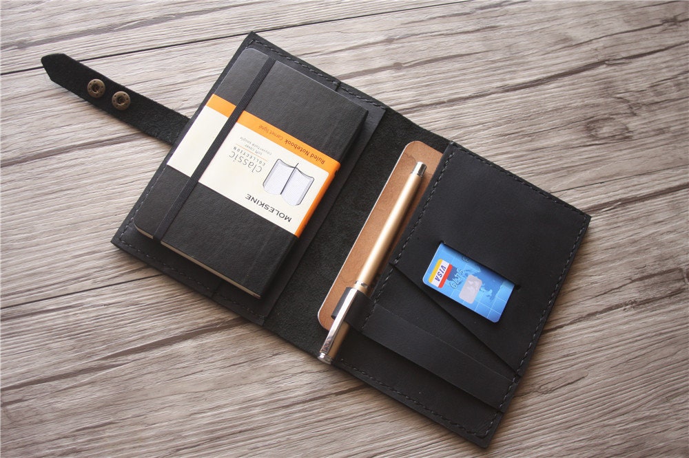 Handmade Distressed Leather Notebook Cover: Moleskine, Field Notes ...