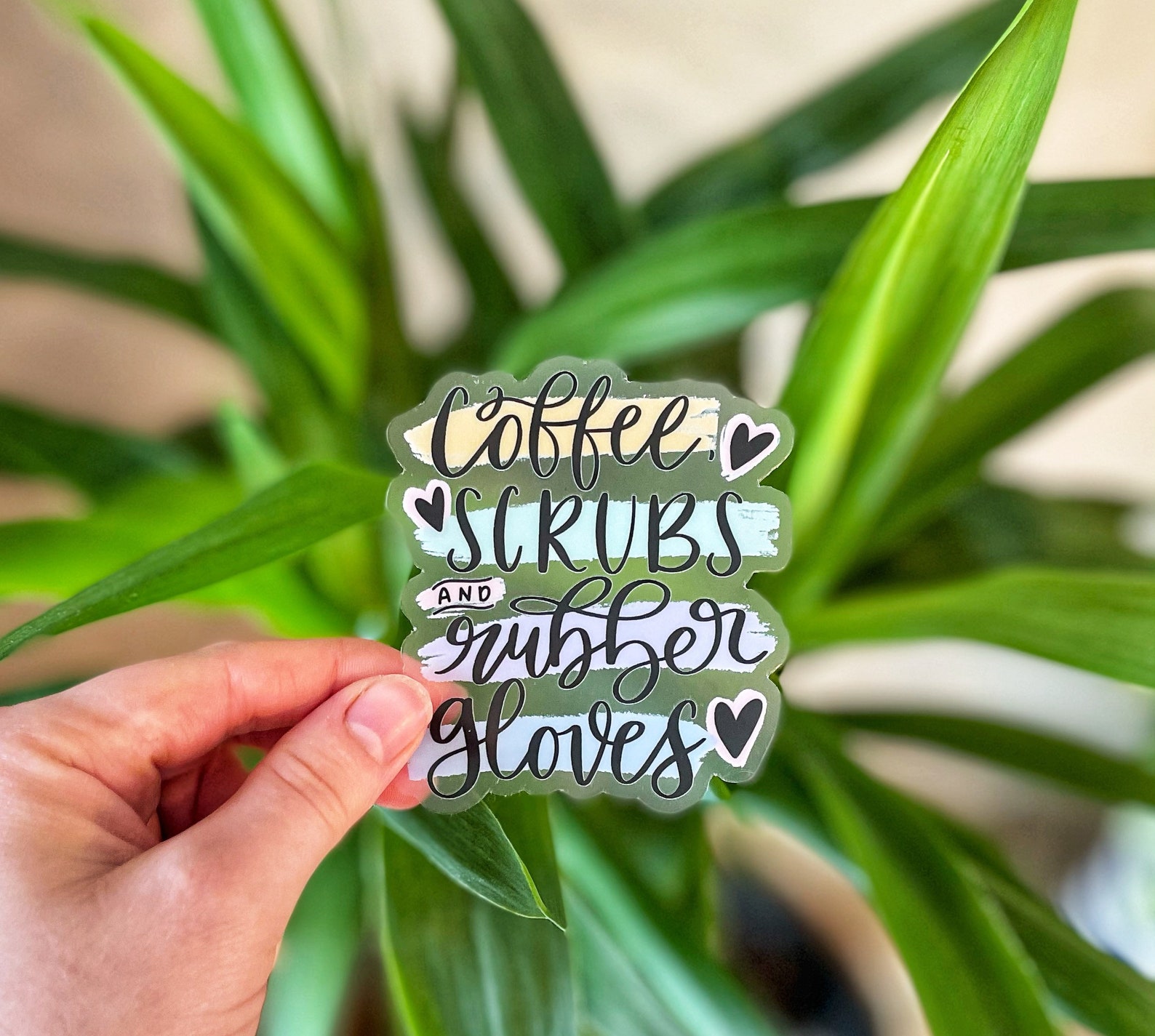 Coffee Scrubs & Rubber Gloves Nursing Sticker Clear and - Etsy