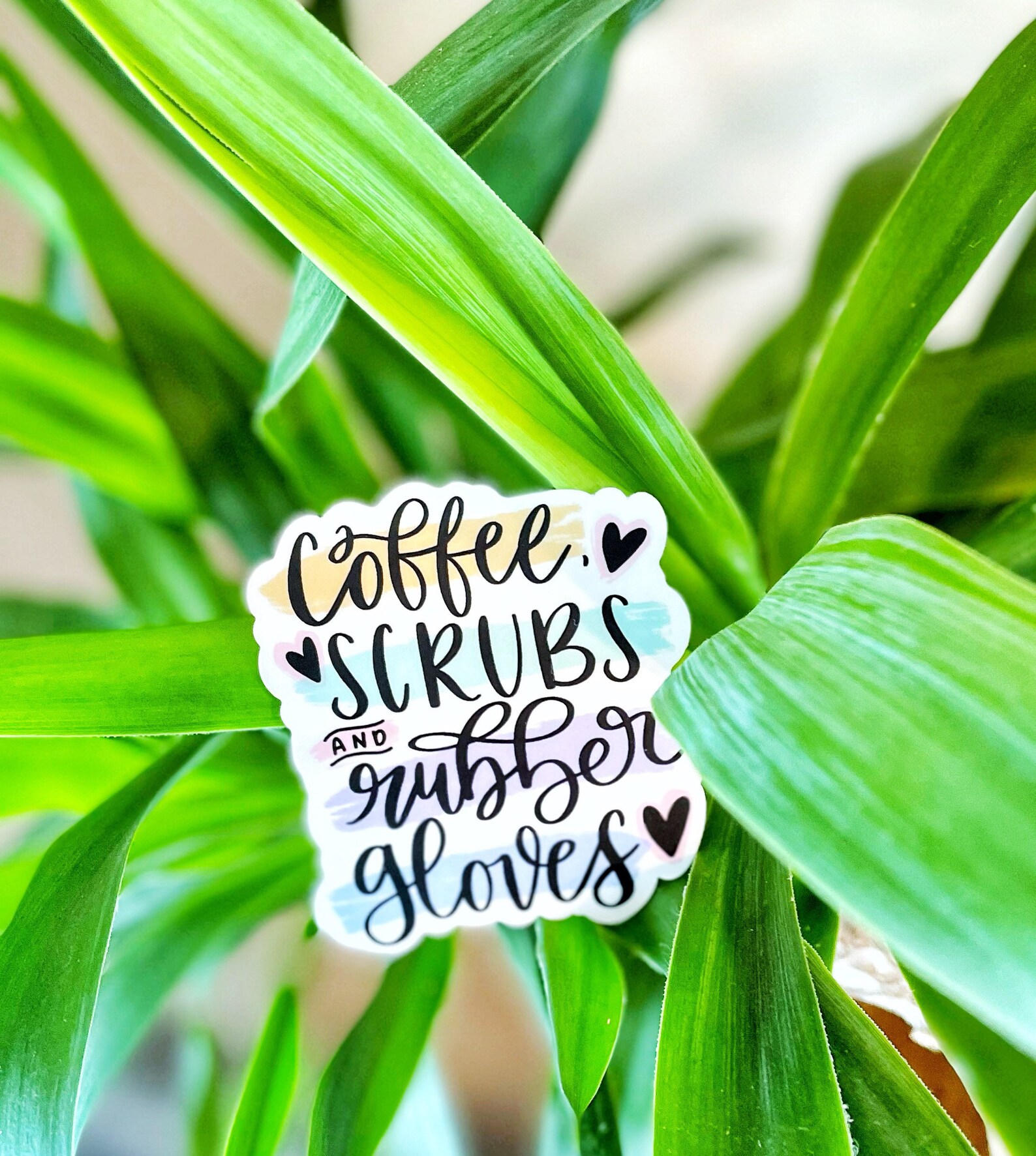 Coffee Scrubs & Rubber Gloves Nursing Sticker Clear and - Etsy