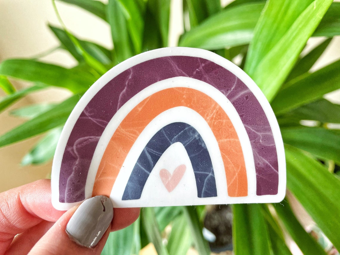 Boho Earth Tones Rainbow Sticker 3x1.97 Vinyl Waterproof - Etsy