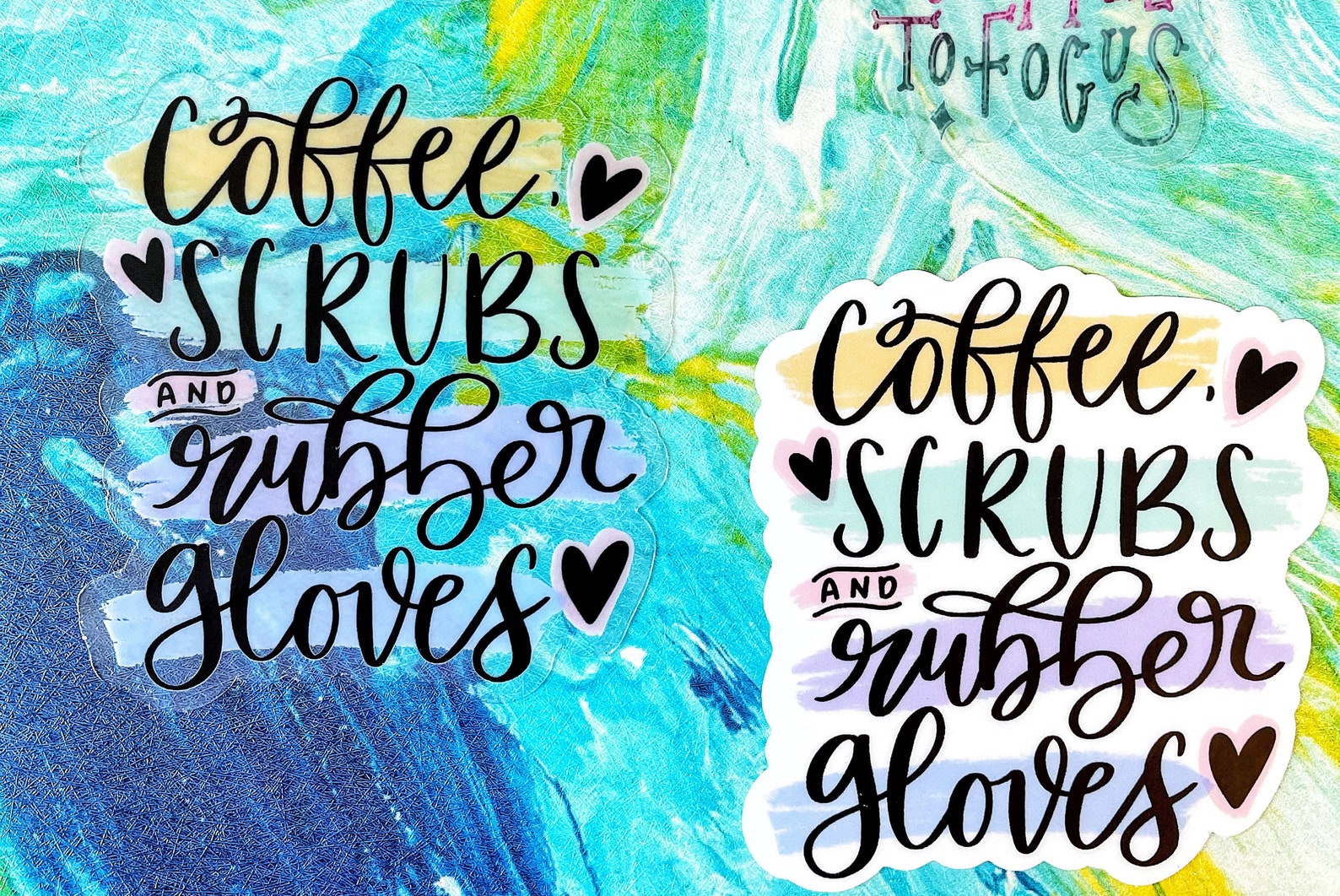 Coffee Scrubs & Rubber Gloves Nursing Sticker Clear and - Etsy