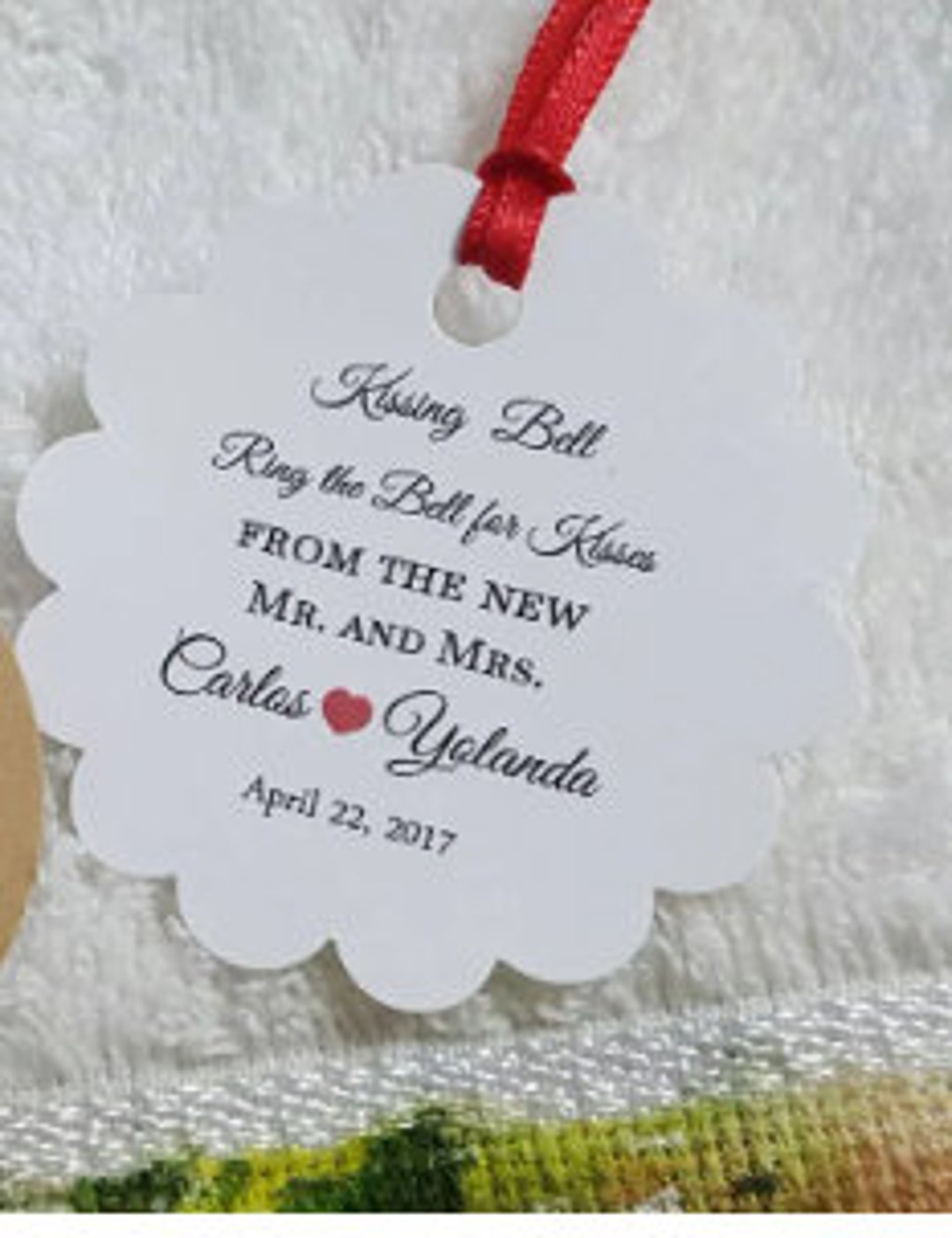 Personalized Kissing Bell Favor Tags, Wedding & Shower Decor - Etsy