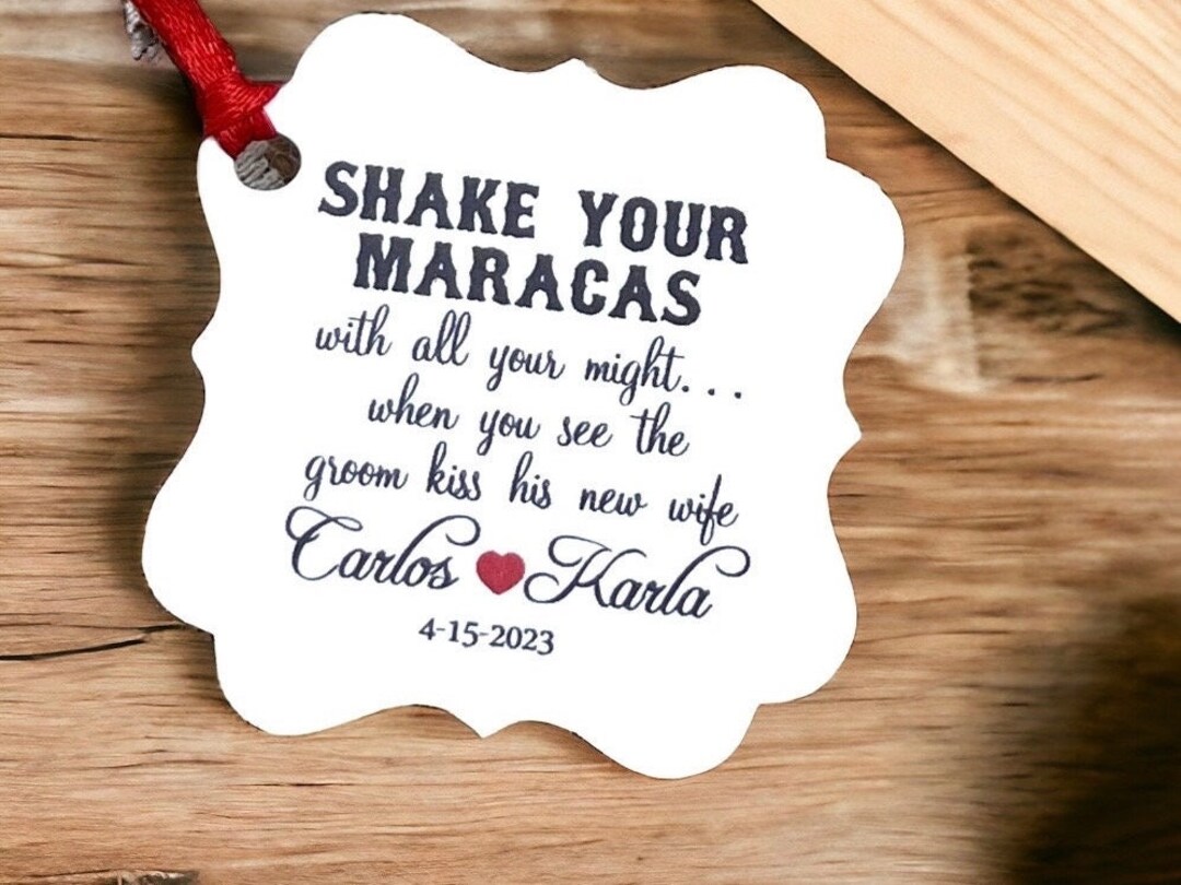 Personalized Maracas Wedding Favor Tags, Mexican Theme - Etsy