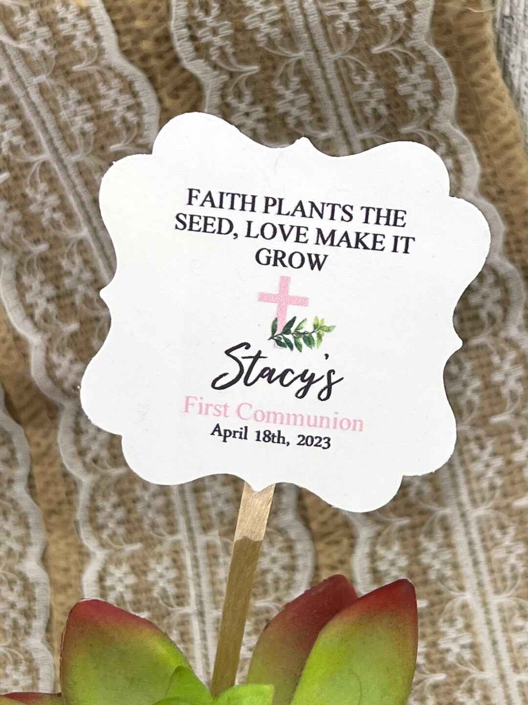 Faith Plants the Seed Love Makes It Grow Succulent Tags With - Etsy