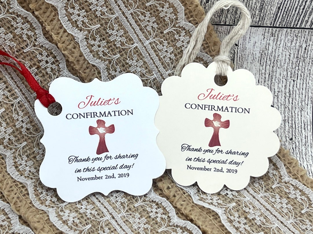 Confirmation Favor Tags, Holy Confirmation Gift Tag, Thank You Tags ...