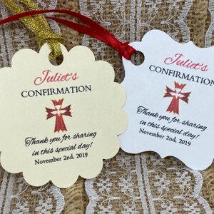 Confirmation Favor Tags, Holy Confirmation Gift Tag, Thank You Tags ...
