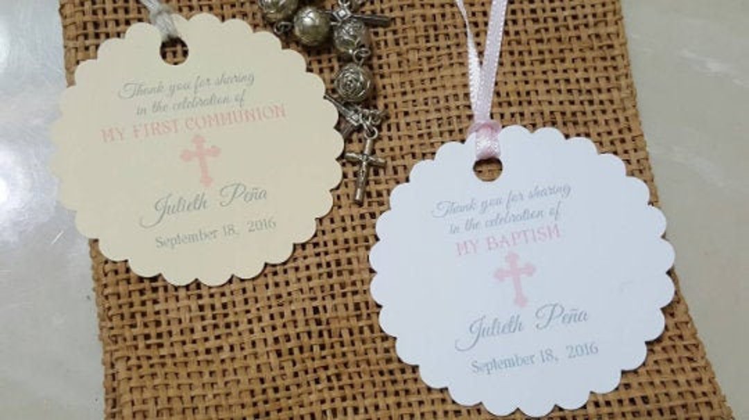First Communion Favor Tags Girl, First Holy Communion Tags, Praying ...
