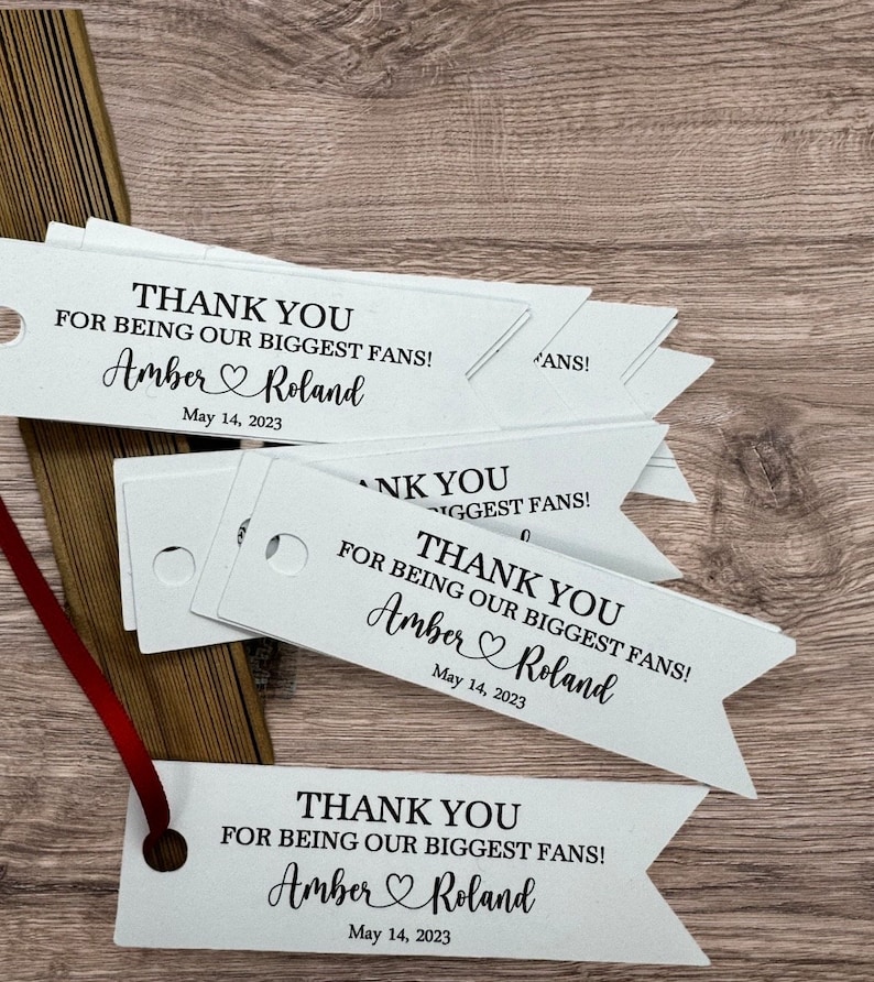 Fan Tags, Personalized Favor Tags, Wedding Tags, Love, Thank You Tags ...