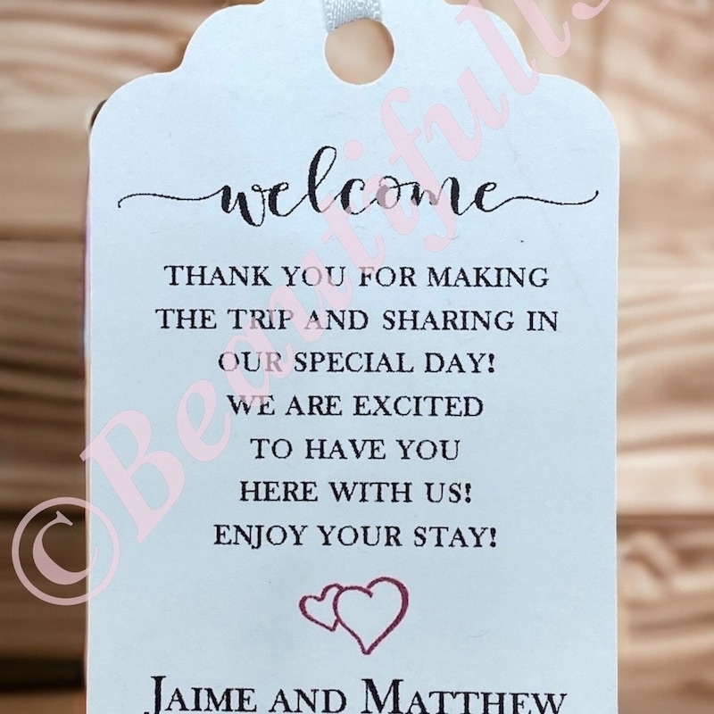 Welcome Bag Tags - Etsy