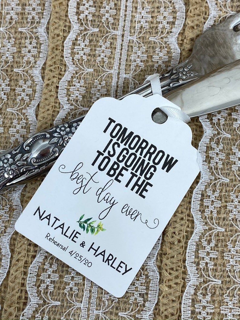 Rehearsal Dinner Tags Greenery Tags Best Day Ever Wedding - Etsy
