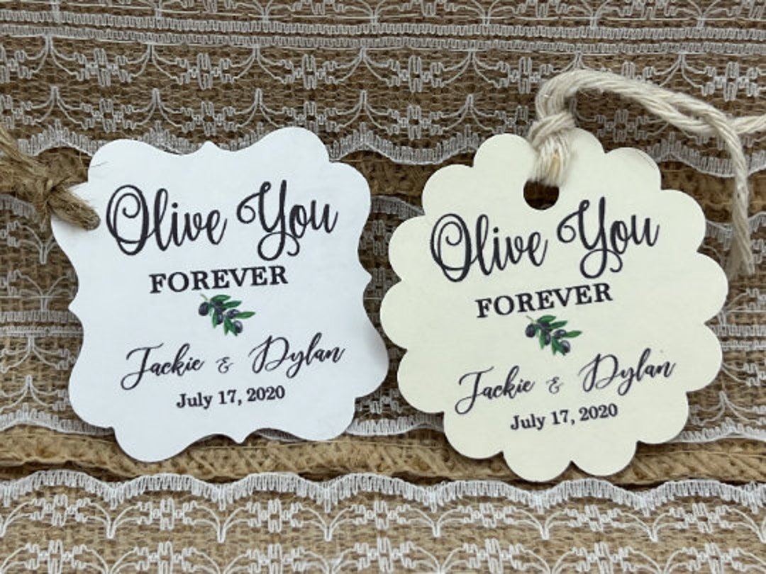 Olive Oil Favor Tags, Wedding Tags, Olive Tags, Gift Tags, Shower Favor ...