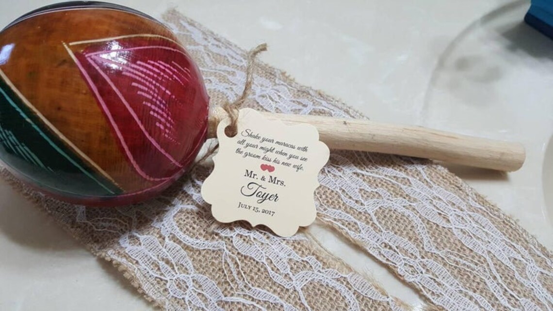 Maracas Favor Tags 2x2 Wedding tags Thank You tags | Etsy
