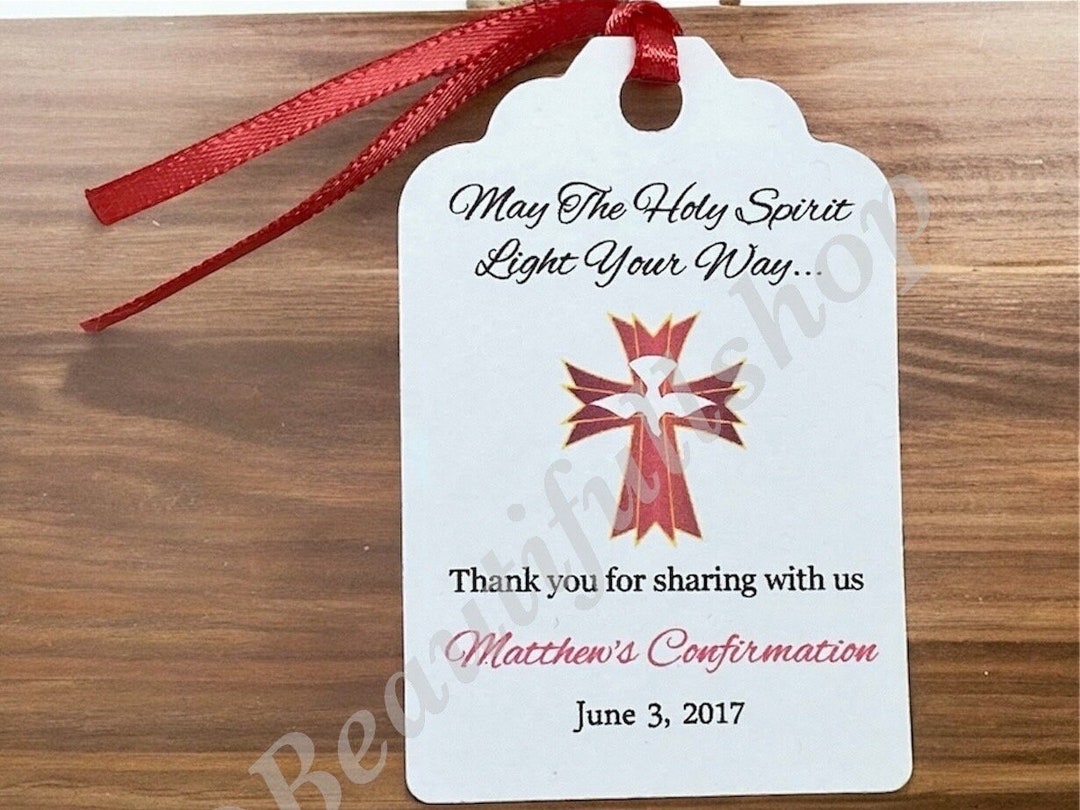 Confirmation Favor Tags, Holy Confirmation Gift Tag, Thank You Tags ...