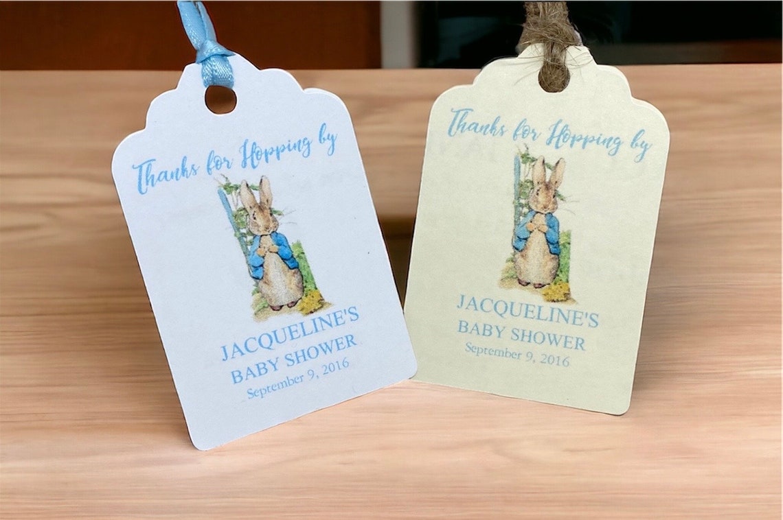 Peter Rabbit Favor Tags, Bunny Tags, Baby Shower Tags, Thank You Tags ...