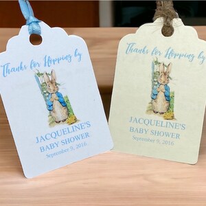 Peter Rabbit Favor Tags, Bunny Tags, Baby Shower Tags, Thank You Tags ...
