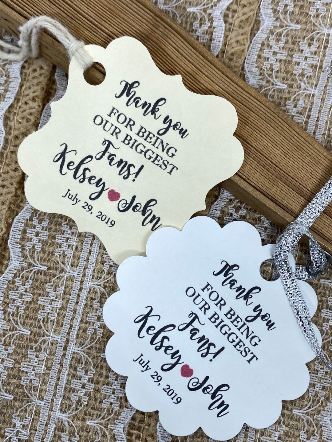 Fan Tags, Personalized Favor Tags, Wedding Tags, Love, Thank You Tags ...