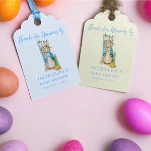 Peter Rabbit Favor Tags, Bunny Tags, Baby Shower Tags, Thank You Tags ...